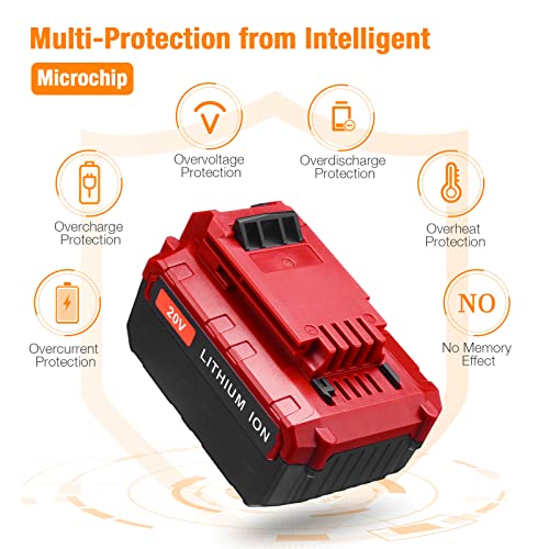 LORDONE 6500mAh PCC685L Battery Compatible with Porter Cable 20V Battery for PCC680L PCC682L PCC685LP PCC681L PCC660B PCC790B Battery with Porter Cable 20V Charger Power Tools Battery(2Packs)