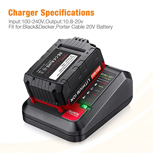 LORDONE 6500mAh PCC685L Battery Compatible with Porter Cable 20V Battery for PCC680L PCC682L PCC685LP PCC681L PCC660B PCC790B Battery with Porter Cable 20V Charger Power Tools Battery(2Packs)