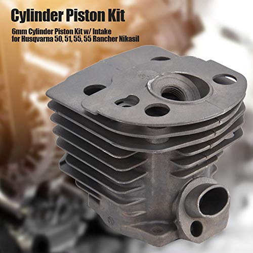 Chainsaw Cylinder Piston Kit for Husqvarna 50,51,55, Replacement Parts with Circlip, Piston Ring Pin, Spark Plug, Pressure Relief Valve, Piston Needle Roller