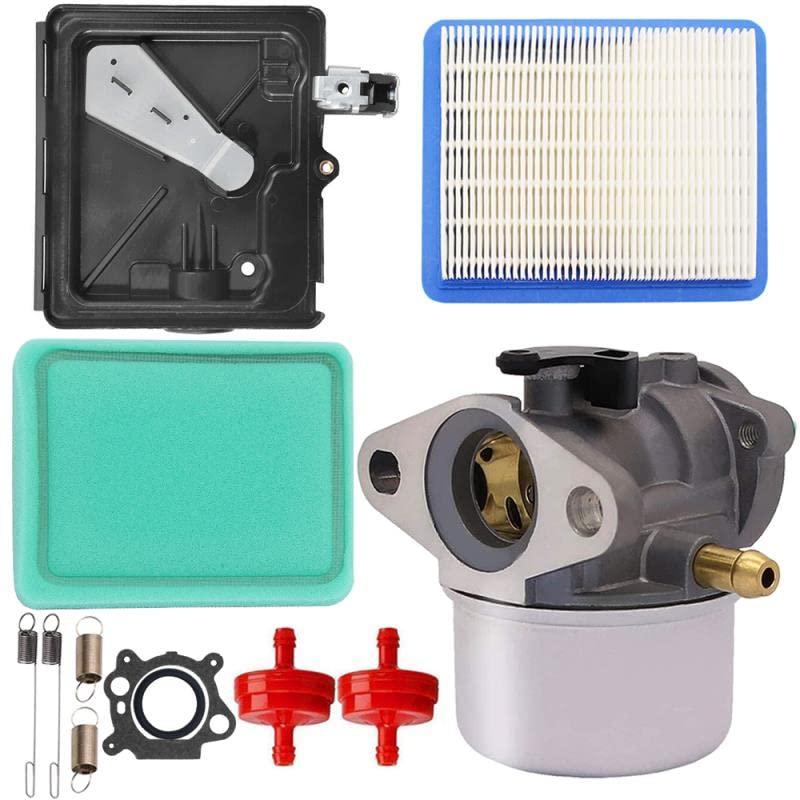 799868 Carburetor for Briggs & Stratton 694202 693909 692648 499617 498170 497586 498254 497314 497347 497410 Carburetor +795259 Air Filter Cleaner Primer Base Carburetor for Briggs & Stratton 14111