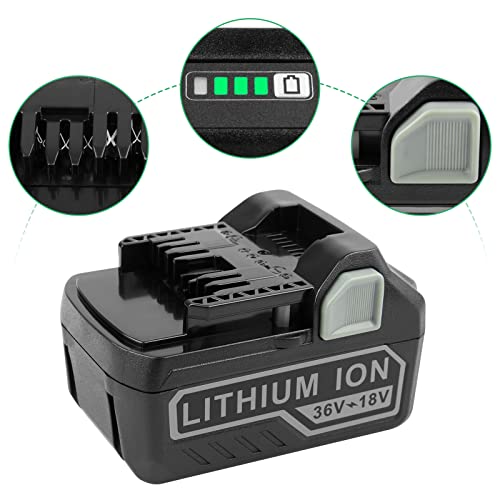 High-Output Multi Volt 6.0Ah/ 3.0Ah Battery for Metabo HPT 36V/ 18V MultiVolt Lithium Ion Battery, Slide Style 372121M /371751M