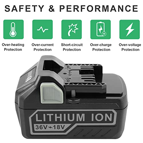 High-Output Multi Volt 6.0Ah/ 3.0Ah Battery for Metabo HPT 36V/ 18V MultiVolt Lithium Ion Battery, Slide Style 372121M /371751M