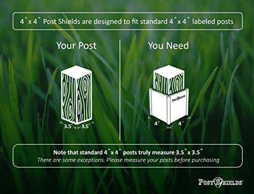 Post Shields Post Protector – This Protects Your Mailbox, Deck & Fence Posts from Damage by Lawn Maintenance Equipment – Fits Wood & Metal Posts – No Tools, Screws or Nails Needed