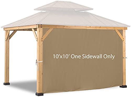 CoastShade Gazebo Replacement Curtain for 8x8 or 10x10 or 10x12 Outdoor Gazebo,6.7FT Height,Only 1 Panel Sidewall,Autumn Gazebo Sidewall,Khaki