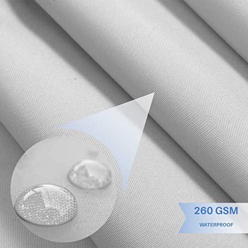 E&K Sunrise Light Gray 6' x 8' Waterproof Sun Shade Sail UV Resistant Block Durable Awning Fabric Cloth Screen for Outdoor Patio Lawn Garden with Hardware Kits -Customized