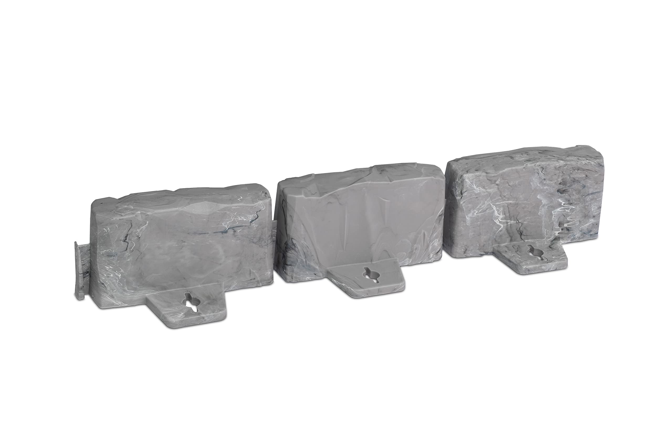 EasyFlex No-Dig Landscape Edging with Anchoring Spikes, 2.7 in Tall Decorative Stone-Look Garden Border, 15 Foot Kit, Slate Gray & Tall Wall No-Dig Landscape Edging, 90' kit