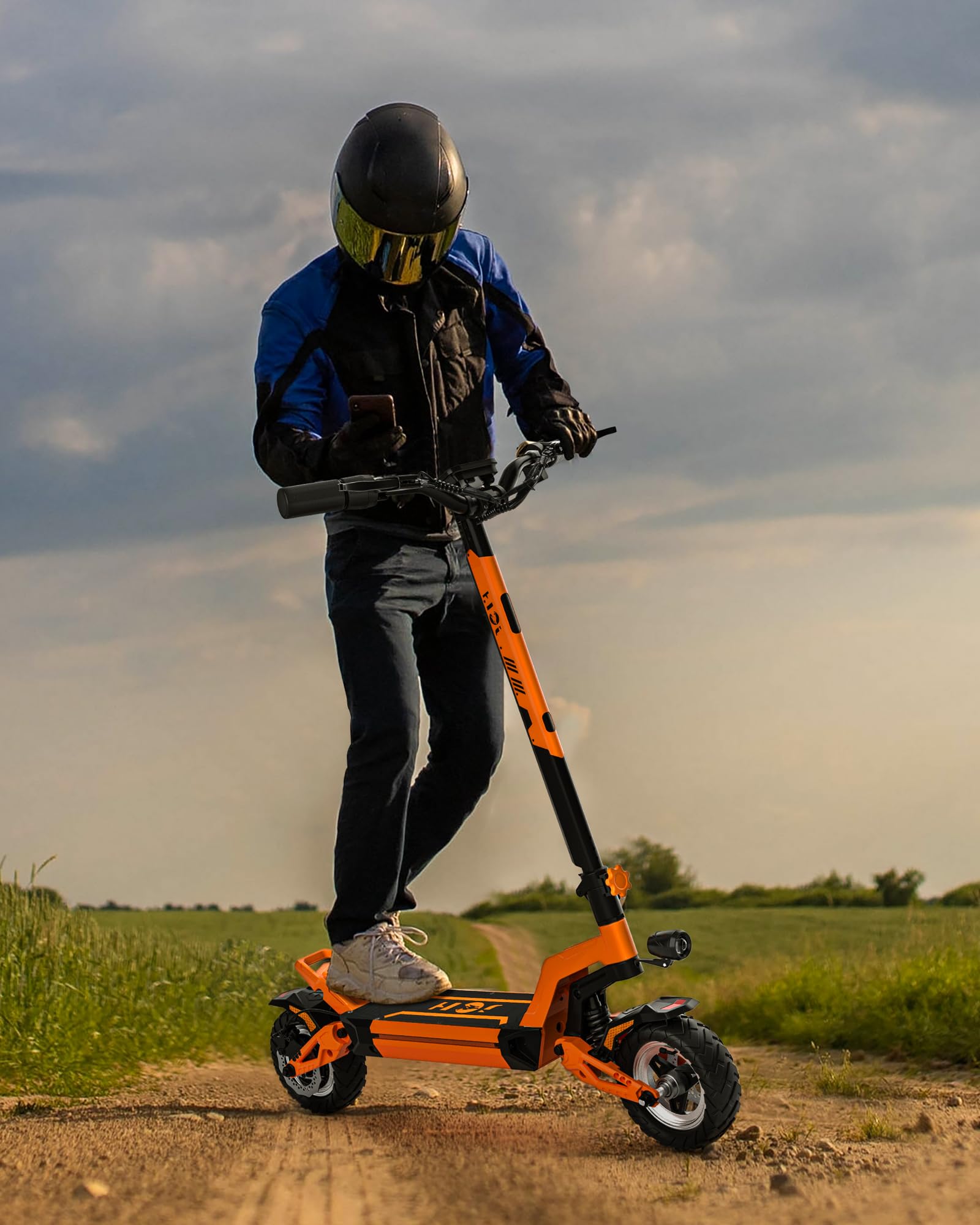 JGH X5 Electric Scooter Adults Max 37mph,48V 20.8Ah Battery,40 Miles Long Range,Vacuum Tire, Power by 1300W, Double Braking System Scooter Electric with NFC LCD Display