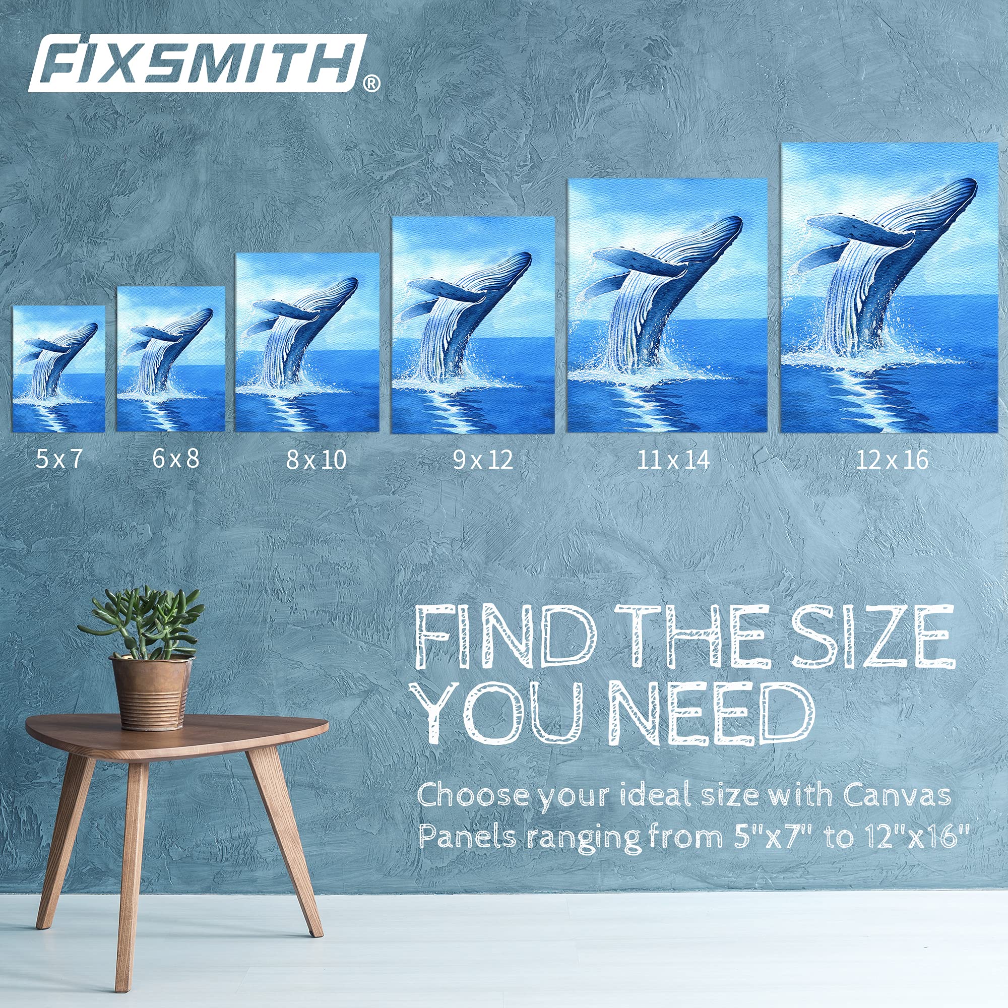 FIXSMITH 8x10 Inch Painting Canvas Panels, Super Value 12 Pack Canvases & Mini Stretched Canvas 3 x 3 Inch 24 Pack, 100% Cotton Art Primed Blank Canvas for Kids, Home Decor Project