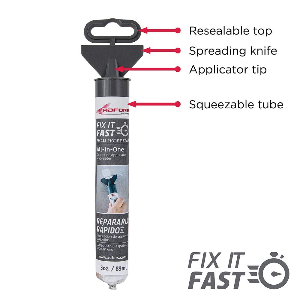 Homax Nail Hole Patch (5.3 oz) and Saint-Gobain ADFORS Fix it Fast Wall Hole Filler (3 Ounce)