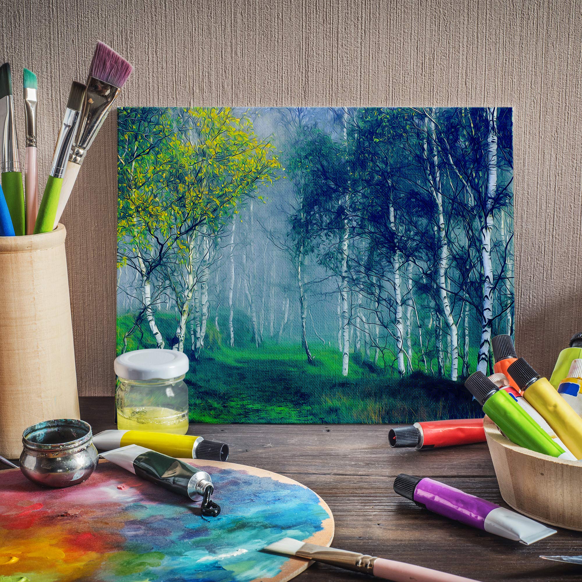 FIXSMITH 8x10 Inch Painting Canvas Panels, Super Value 12 Pack Canvases & Mini Stretched Canvas 3 x 3 Inch 24 Pack, 100% Cotton Art Primed Blank Canvas for Kids, Home Decor Project