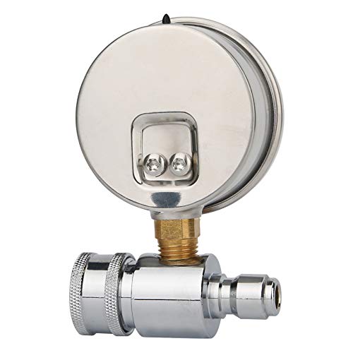 Solimeta 2-1/2" Pressure Washer Pressure Gauge Kit, 3/8 Inch Quick Connect, 5000 psi Pressure Washer, Liquid Filled