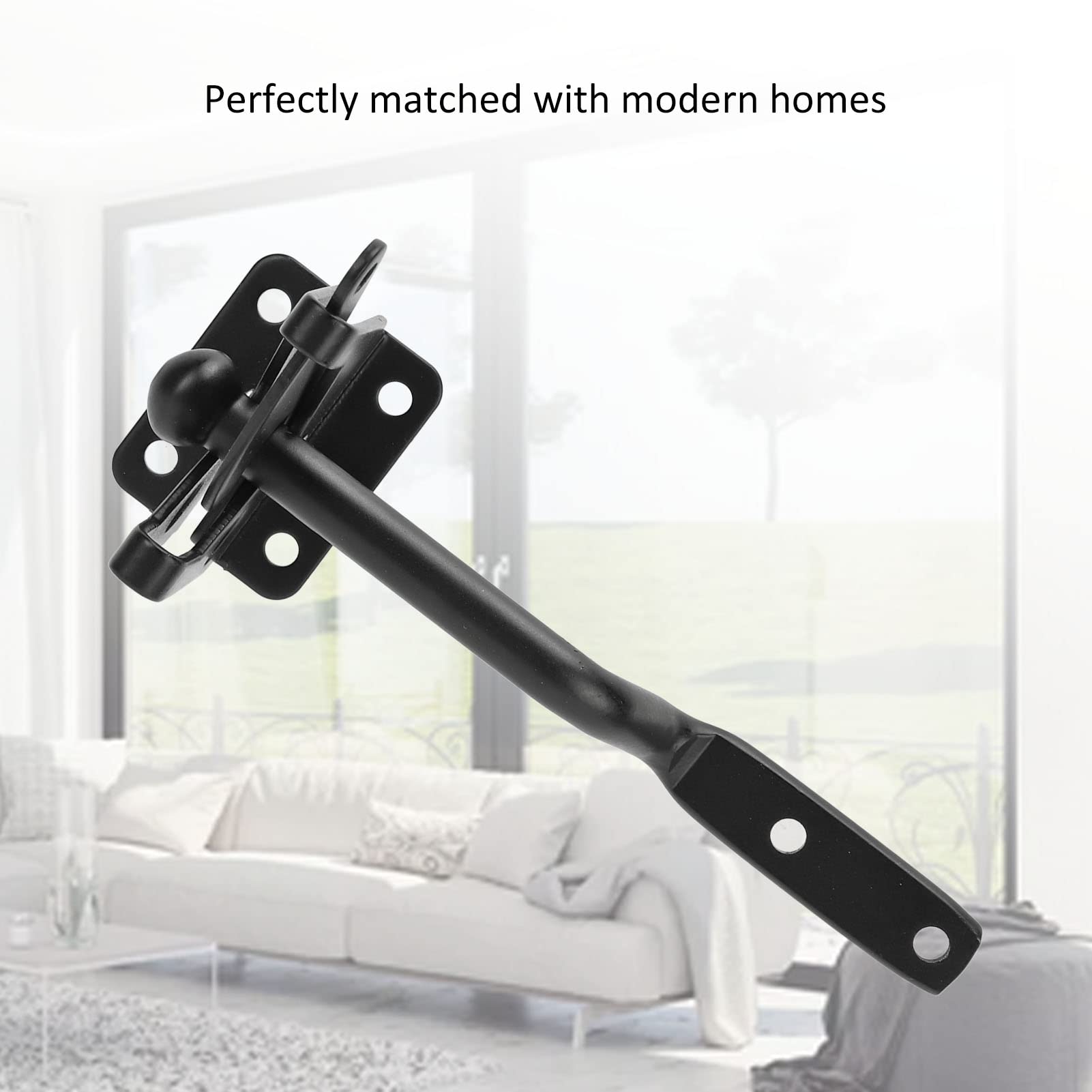 VTOSEN Black Door Locks Hasp Latch - Carbon Steel Security Padlock Clasp for Sheds, Closets, Lockers - Wood Fence Gate Latch, Door Hinge, Garden Door Lock
