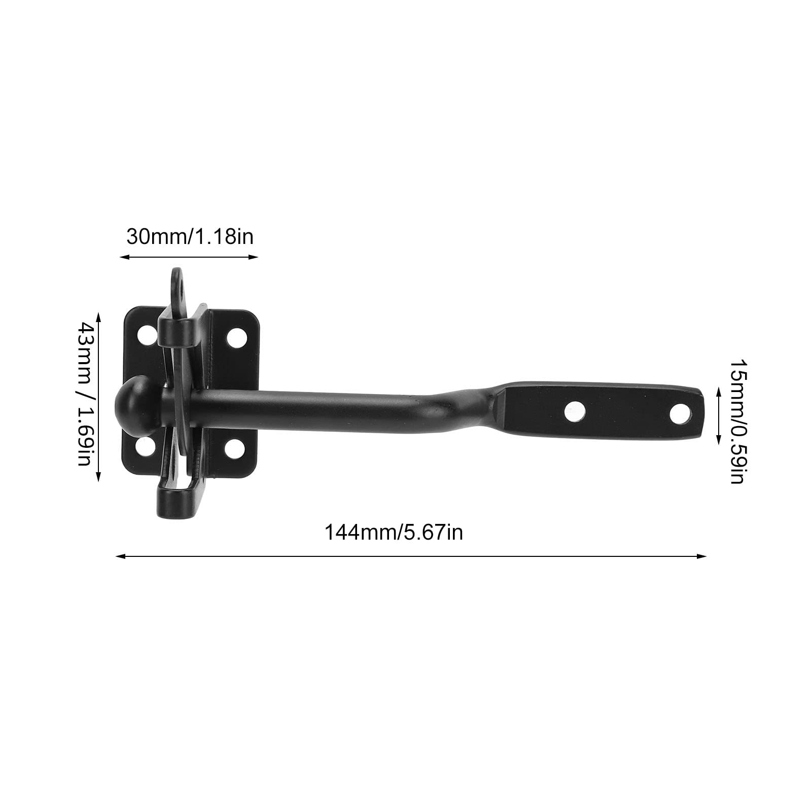 VTOSEN Black Door Locks Hasp Latch - Carbon Steel Security Padlock Clasp for Sheds, Closets, Lockers - Wood Fence Gate Latch, Door Hinge, Garden Door Lock