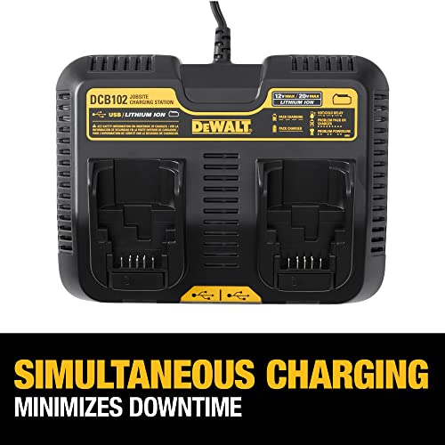 DEWALT 20V MAX* Charging Station for Jobsite with 4Ah Battery Pack (DCB102BP)