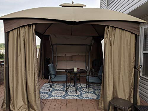 Add Privacy to Your 10 x 12 Gazebo with This 4 Pack of Easy to Install Privacy Panel Side Walls Including Snap-on Rings