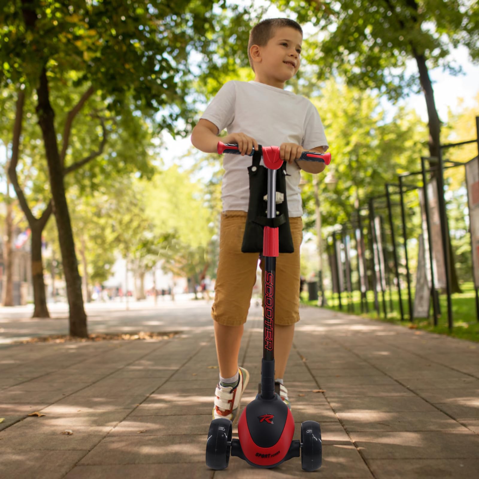 3 Wheels Scooter for Big Kids Teenagers Ages 6-18 Years Extral Wide Deck 4 Adjustable Height and Foldable Handlebar LED Flashing Glider Push Scooter Best Gifts for Boys Girls…