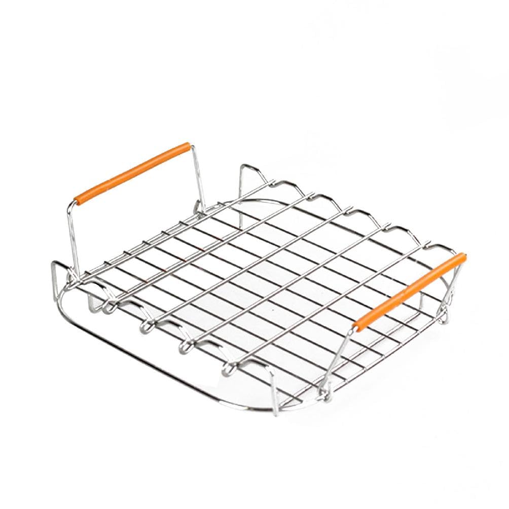 Bottone Stainless Steel Air Fryer Basket Barbecue Grill Holder Dehydrator Racks for Grill Fries Bacon Chicken Oven Press Cooker Air Fryer Square Grill Holder Basket Multiple Cooking Kitchen Appliance