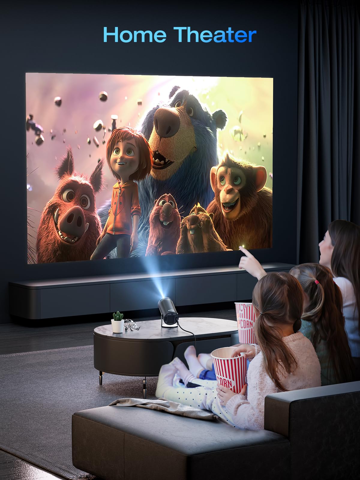 CLOKOWE 4K Projector with Wifi6 and Bluetooth5.2, 180° Rotation & Auto Keystone, Portable Outdoor Movie Mini Projector, Compatible w/ iOS/Android/HDMI/USB/TV Stick/Laptop