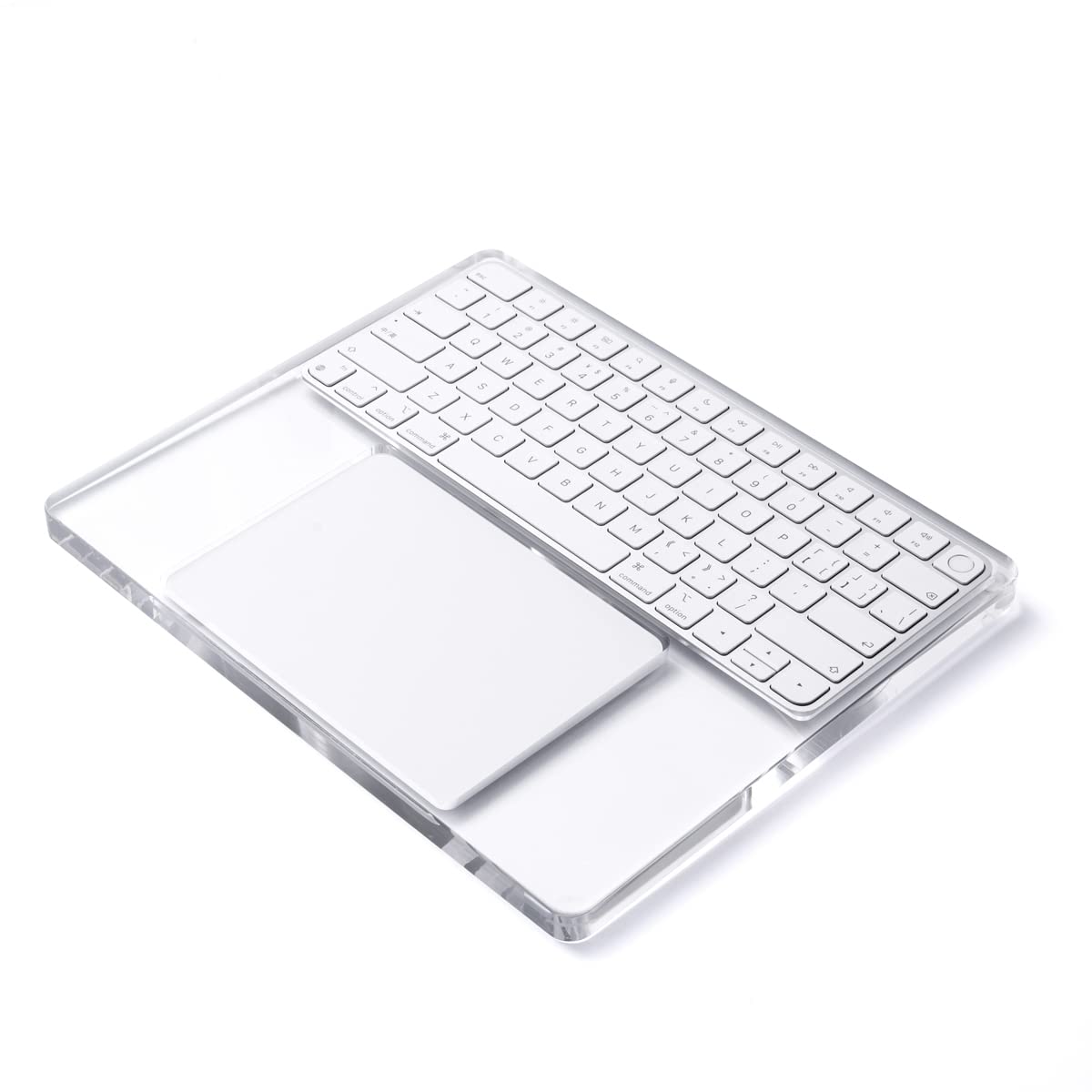 Pikioraz 2 in 1 Tray for Apple Magic Keyboard and Magic Trackpad, Keyboard/Touchpad Stand Holder for Tidy Desktop, Stylish Clear Acrylic