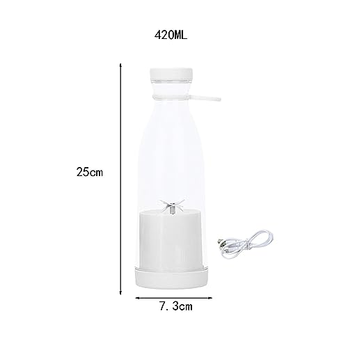 KLKCMS Electric Juicer Juice Mixer Office Kitchen Hiking Home Juicer Cup with Lids Personal Travel Blender for Outdoor Smoothies Shakes Watermelon, White