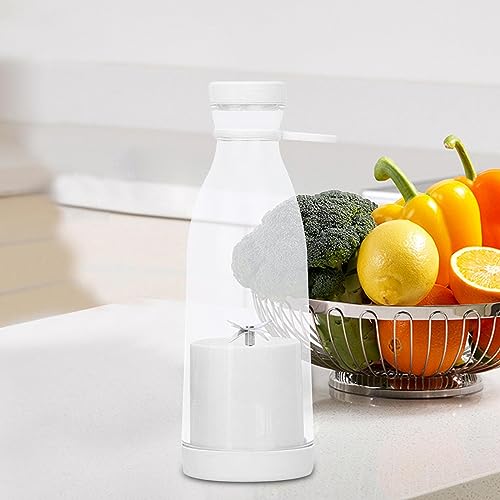 KLKCMS Electric Juicer Juice Mixer Office Kitchen Hiking Home Juicer Cup with Lids Personal Travel Blender for Outdoor Smoothies Shakes Watermelon, White