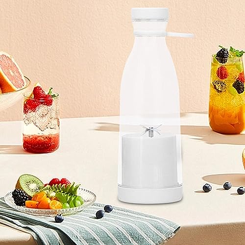 KLKCMS Electric Juicer Juice Mixer Office Kitchen Hiking Home Juicer Cup with Lids Personal Travel Blender for Outdoor Smoothies Shakes Watermelon, White