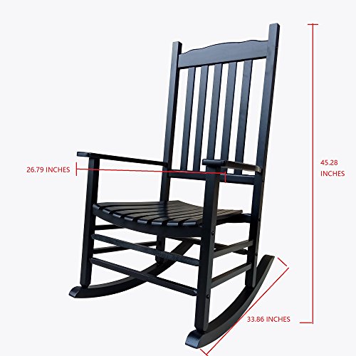 Rocking Rocker - S001BK Black Porch Rocker with Side Table - Set of 2 pcs Good Price!!!