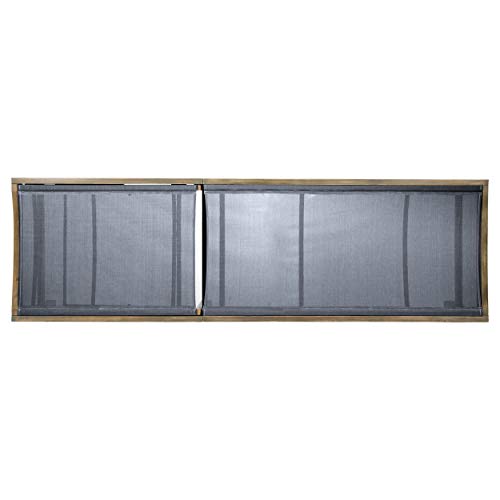 Christopher Knight Home Summerland Outdoor Mesh Chaise Lounge with Acacia Wood Frame, Grey Finish / Dark Grey Mesh