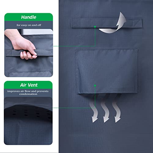 F&J Outdoors Outdoor Patio Furniture Covers, Waterproof UV Resistant Anti-Fading Cover for Medium Round Table Chairs Set, Grey, 72 inch Diameter