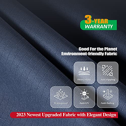 F&J Outdoors Outdoor Patio Furniture Covers, Waterproof UV Resistant Anti-Fading Cover for Medium Round Table Chairs Set, Grey, 72 inch Diameter