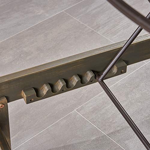 Christopher Knight Home Summerland Outdoor Mesh Chaise Lounge with Acacia Wood Frame, Grey Finish / Dark Grey Mesh