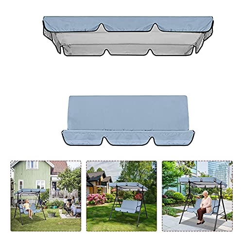 Plowerme Cover Courtyard Rain Replacement Awning Ceiling Cloth Outdoor Cover Swing Patio Lawn & Garden (Gray, One Size)