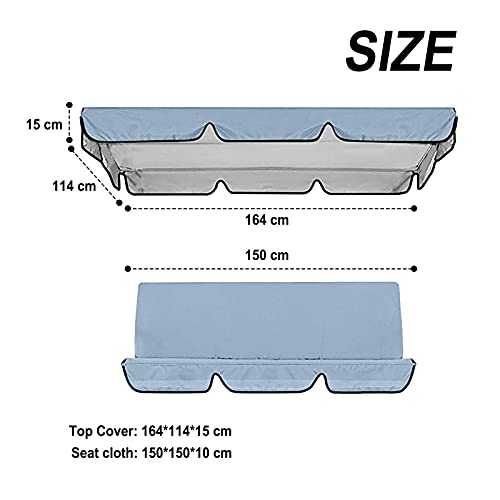 Plowerme Cover Courtyard Rain Replacement Awning Ceiling Cloth Outdoor Cover Swing Patio Lawn & Garden (Gray, One Size)