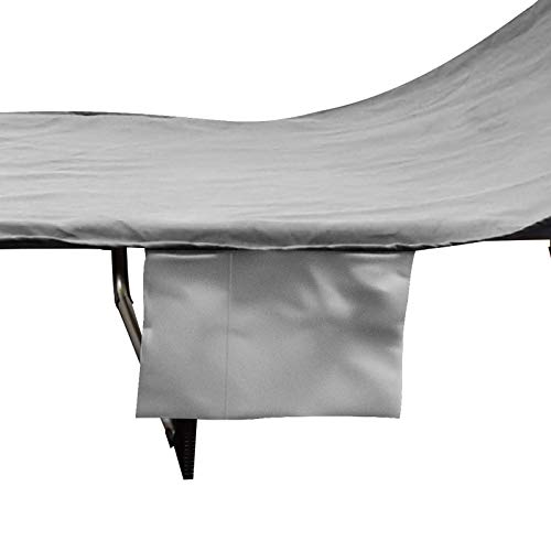 Hiturbo Beach Chair Cover, Lounge Chaise Towel Soft Microfiber Pool Sunbathing Lounger Cover with Side Storage Pockets (Gray)