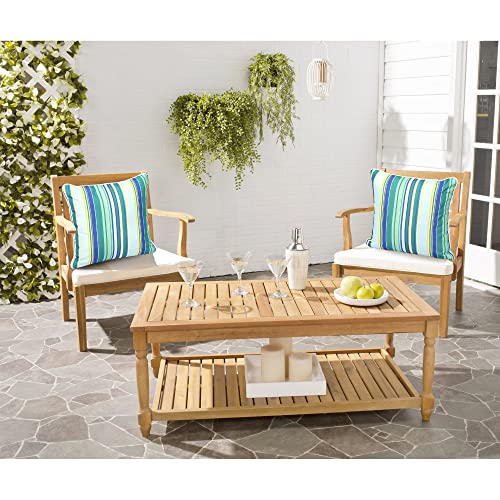 Maphissus 2 PCS Outdoor Throw Pillows Included Inserts,18x18 Inches Green Striped Square Pillows,Waterproof Stuffed Pillow for Patio Garden Bench Furniture