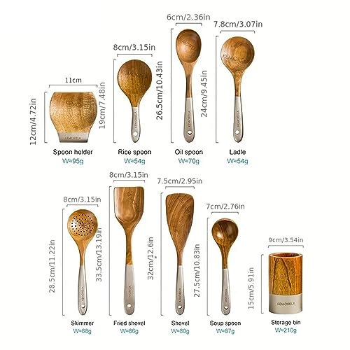 Cooking Utensils Set of 9 - Complete Kitchen Utensils for Cooking with Storage Box & Spoon Holder - Durable and Nonstick Cookware-Cooking Tools (9PCS-White)