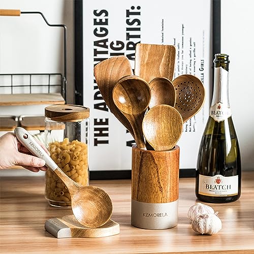 Cooking Utensils Set of 9 - Complete Kitchen Utensils for Cooking with Storage Box & Spoon Holder - Durable and Nonstick Cookware-Cooking Tools (9PCS-White)