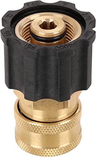 YAMATIC Pressure Washer Adapter, M22-14mm Female to 3/8'' Quick Connect Socket Power Washer Coupler, M22 Swivel to 3/8 Inch Quick Connector for Pressure Washer, Hose, Gun, Pump, 5000 Psi
