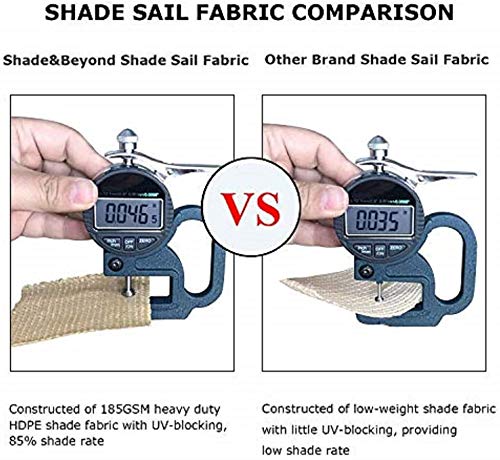 Shade&Beyond Triangle Sun Shade Sail 16' x 16' x 16' Canopy Sand for Patio Garden Yard Deck Pergola