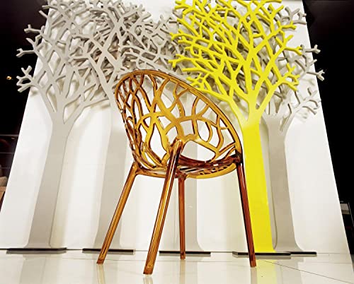Compamia Crystal Polycarbonate Patio Dining Chair in Amber (Set of 2)