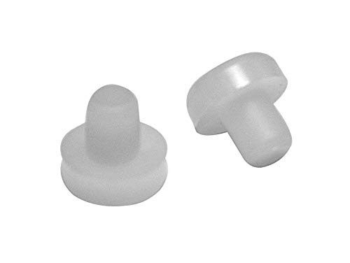 1/2" Nylon Stem Bumper | Glides | Floor Protectors for Patio Swivel Chairs | Pack of: 25 (Natural (White))
