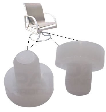 1/2" Nylon Stem Bumper | Glides | Floor Protectors for Patio Swivel Chairs | Pack of: 25 (Natural (White))