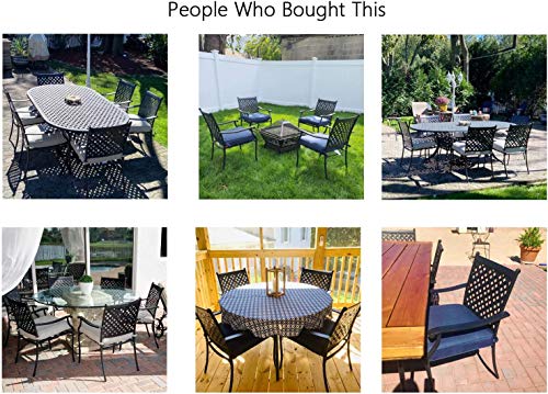 Top Space 4 Piece Metal Outdoor Wrought Iron Patio Furniture,Dinning Chairs Set with Arms and Seat Cushions (4 PC, White)