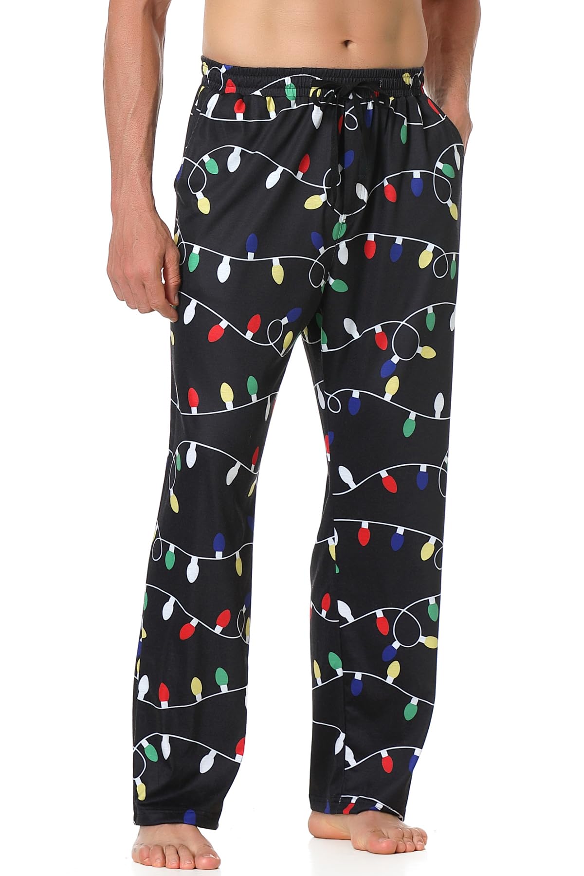 Dancer queen Christmas Pajama Pants for Men,Men's Funny PJ Pants Holiday Pajamas Sleepwear for Lounging,Xmas PJS Bottoms BlackLight Strip(XX-Large)