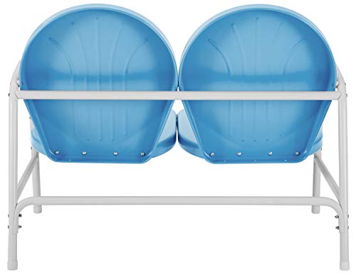 Crosley Furniture Griffith Metal Outdoor Loveseat, Sky Blue