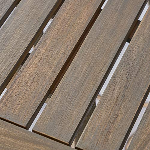 Christopher Knight Home Baia Outdoor Acacia Wood Square Dining Table, Gray