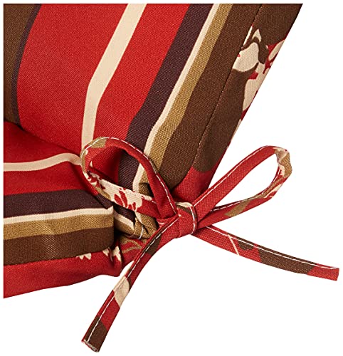 Pillow Perfect Outdoor/Indoor Monserrat/Montifleuri Sangria Chaise Lounge Cushion, 1 Count (Pack of 1), Brown