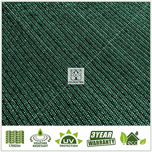 ColourTree 2nd Generation 4' x 50' Green Fence Privacy Screen Windscreen Cover Fabric Shade Tarp Netting Mesh Cloth - Commercial Grade 170 GSM - Heavy Duty - 3 Years Warranty - Custom Size Available