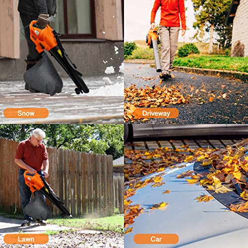Leaf Blower,Leaf Vacuum 3 in 1 Blowers for Lawn Care Electric Leaf Blower 3000W with 35L Collection Bag, Holywarm Leaf mulcher 10:1 Shedding Ratio 10m Cable