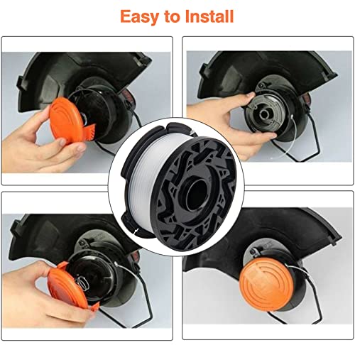 AF100 Replacement Spool, AF-100 Spool Compatible with Black and Decker AF-100-3ZP AF-100-BKP Weed Eater String, 30ft 0.065" fits GH900 GH600 GH610 String Trimmer Spool (16 Spool + 4 Cap+4 Spring)